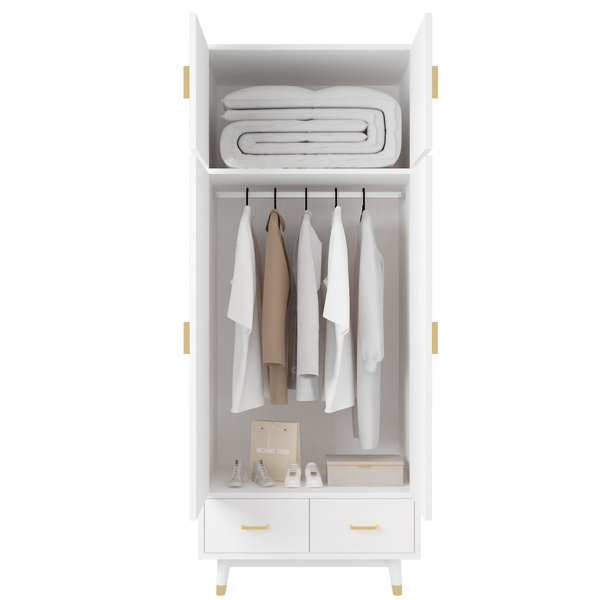 Wade Logan® Romriell Manufactured Wood Wardrobe & Reviews | Wayfair